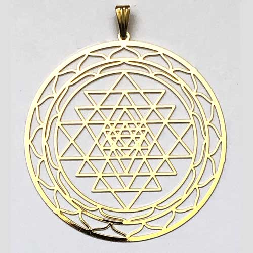 Sri Yantra Pendant, 18K Gold-Plated - Vesica Institute for Holistic Studies